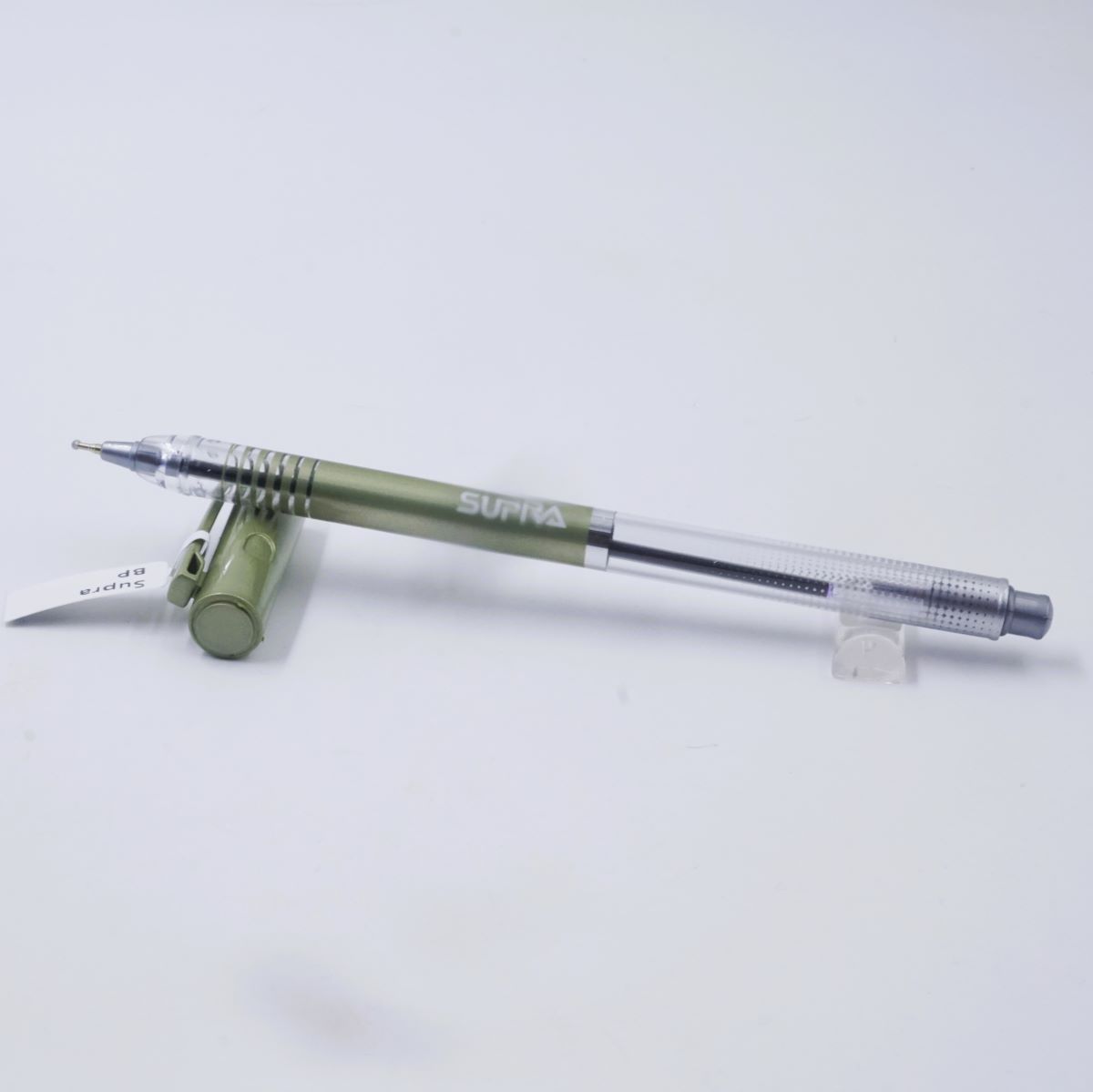 Supra 50-50 Green With Transparent Body Cap Type Ball Pen SKU 27059