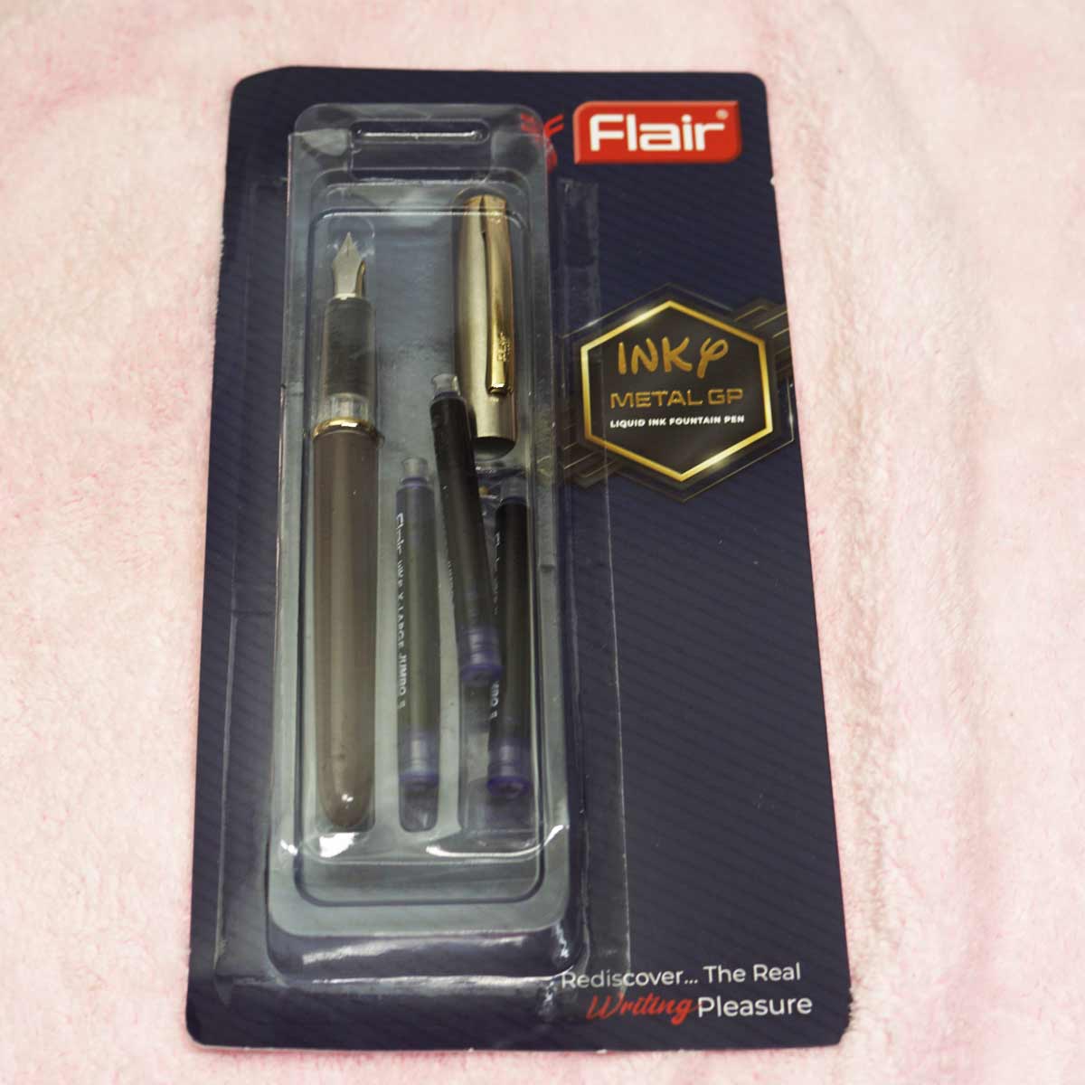 Flair Inky Metal GP Marrown Color Body With Silver Cap Fine Nib With 3 ...