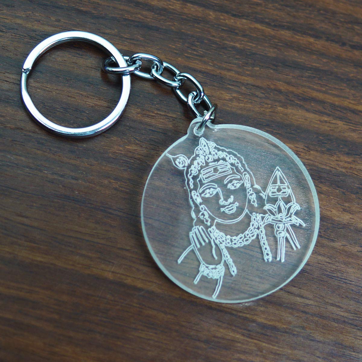 penhouse.in Murugan Circle Shape Acrylic Keychain SKU KP102