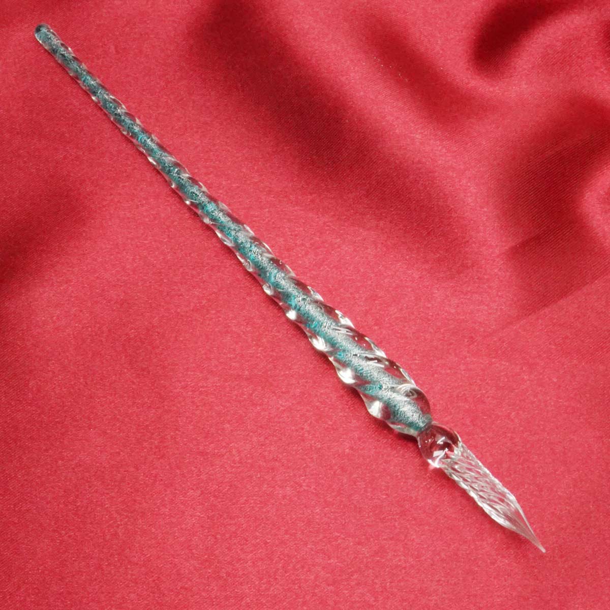 Penhouse.in Glass Dip Pen Turquoise Blue Color Bod With Fine Tip SKU 21587